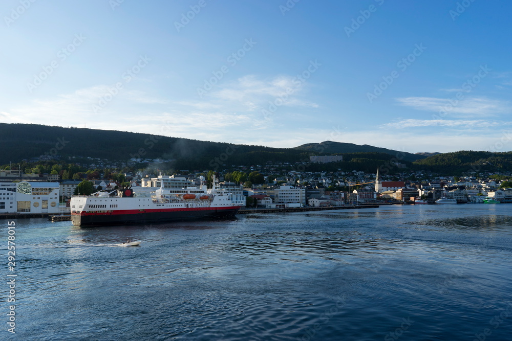Seaside view of Molde, Norway. The city is located on the northern ...
