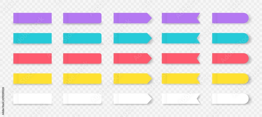 Vector de Stock Sticky notes. Colored book and notebook marks isolated ...