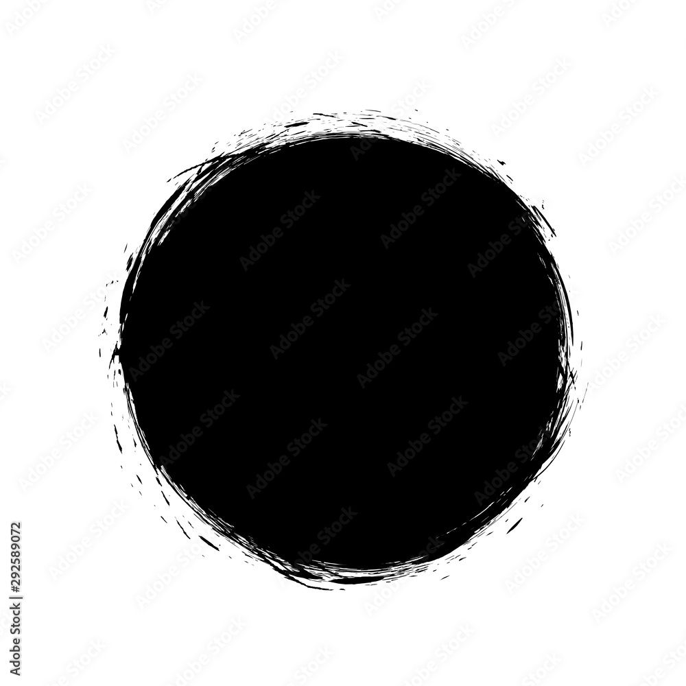 Circle brush strokes, hand drawn paint brush circle logo frame – for stock Stock Vector | Adobe ...