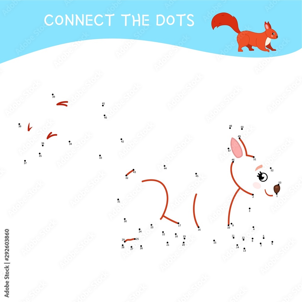 Educational game for kids. Dot to dot game for children. Cartoon cute ...