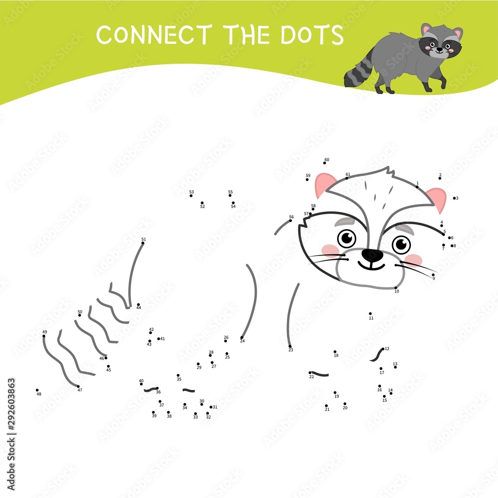 Educational game for kids. Dot to dot game for children. Cartoon cute ...