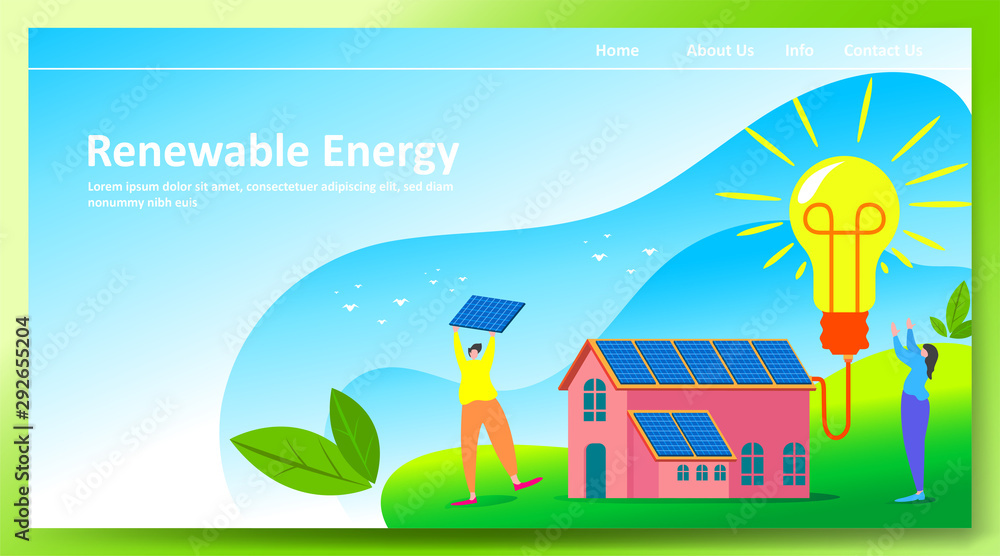 Green renewable energy concept with people or family parent kid. Boy ...
