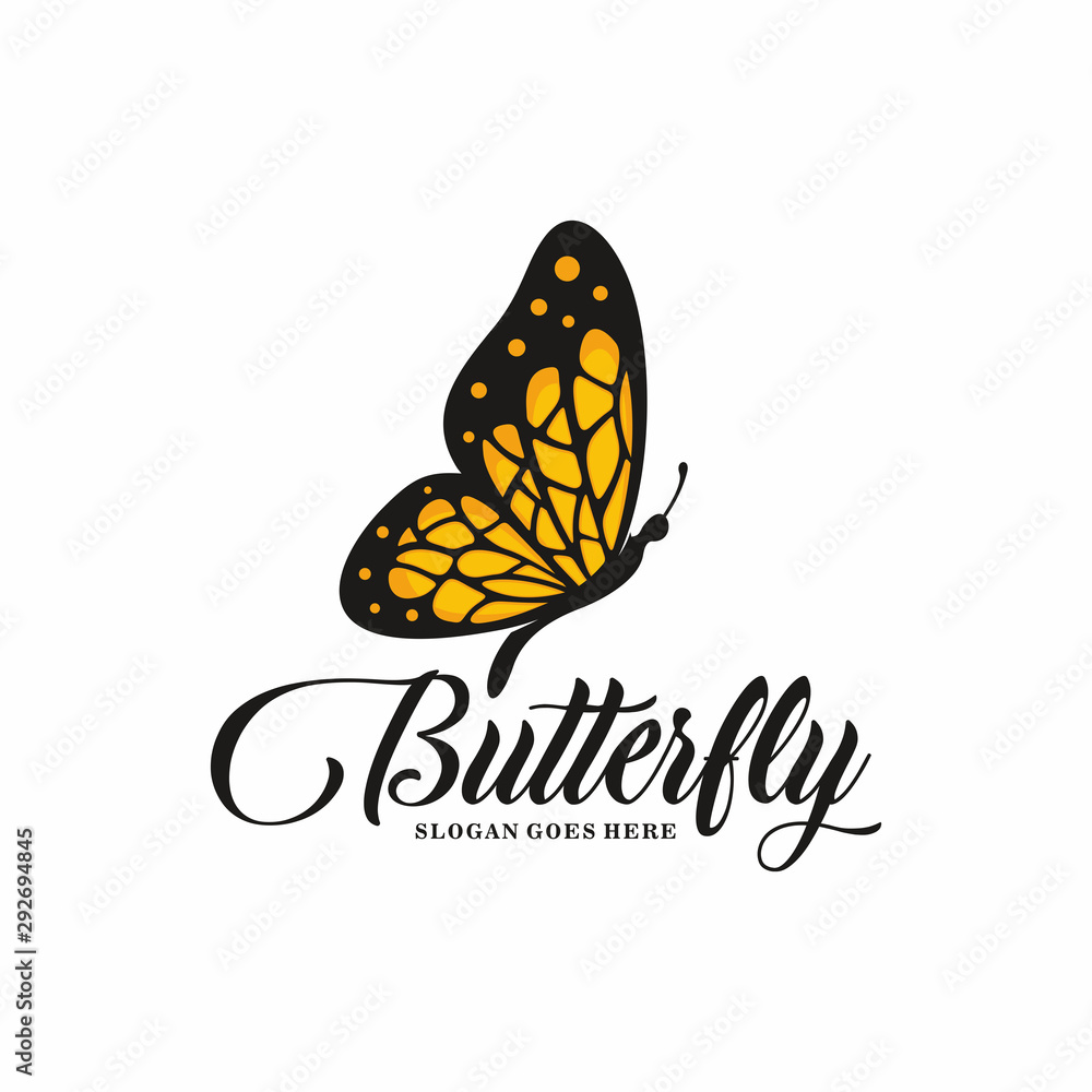 Butterfly logo vector Stock Vector | Adobe Stock