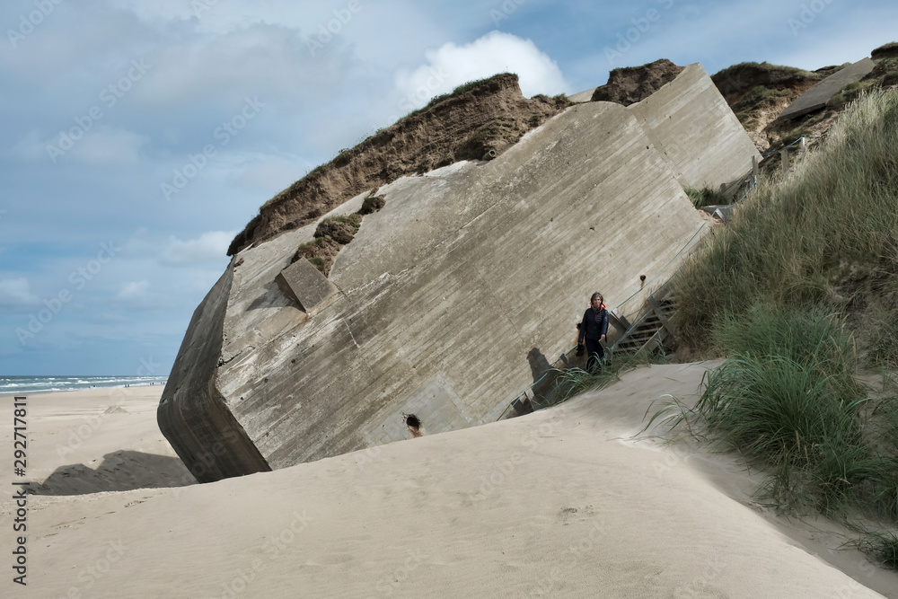 Bunkers at Loekken beach. Denmark. Stock Photo | Adobe Stock