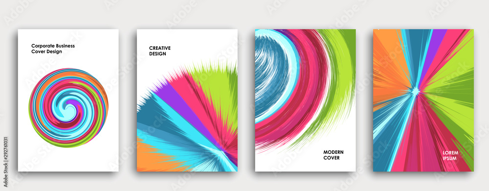 Multi-colored book cover page design, creative abstract background ...