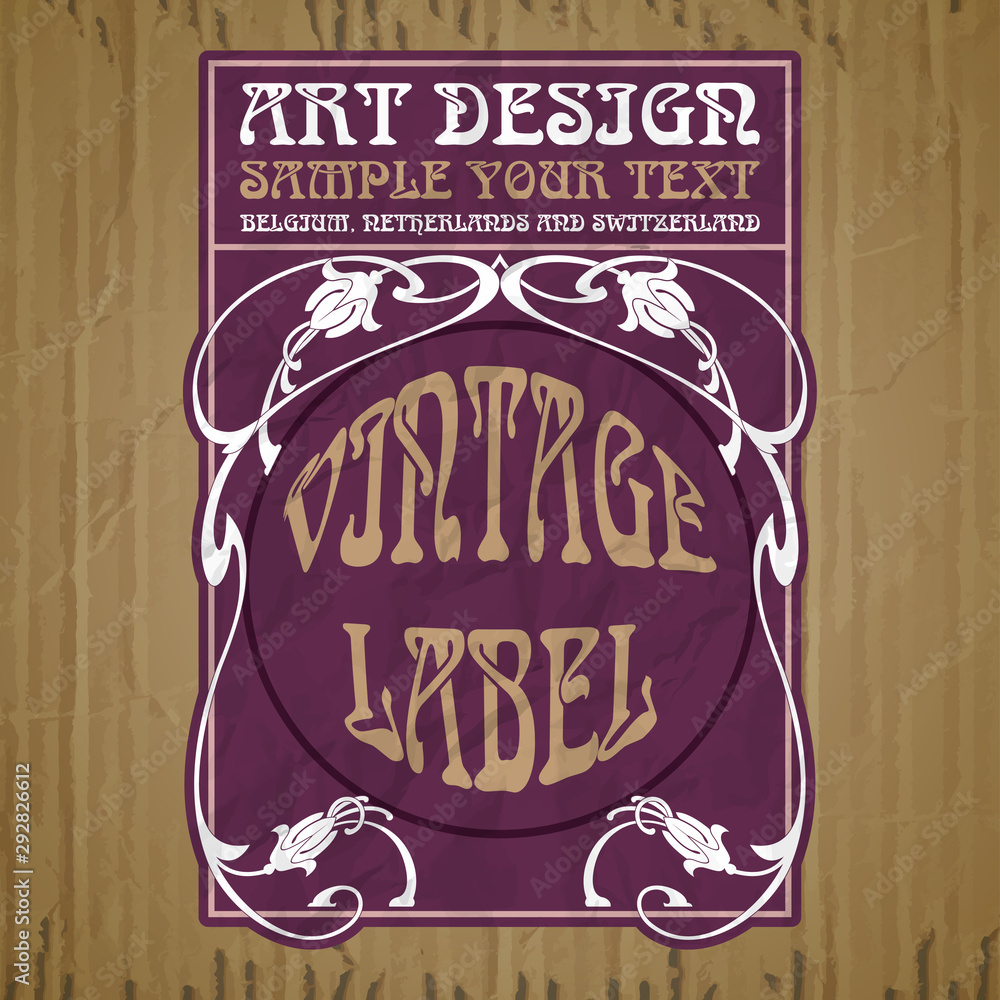 vector vintage items: cover Art Nouveau Stock Vector | Adobe Stock