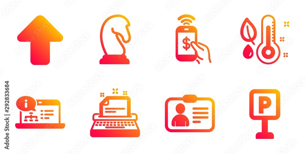 Upload, Thermometer and Phone payment line icons set. Online ...