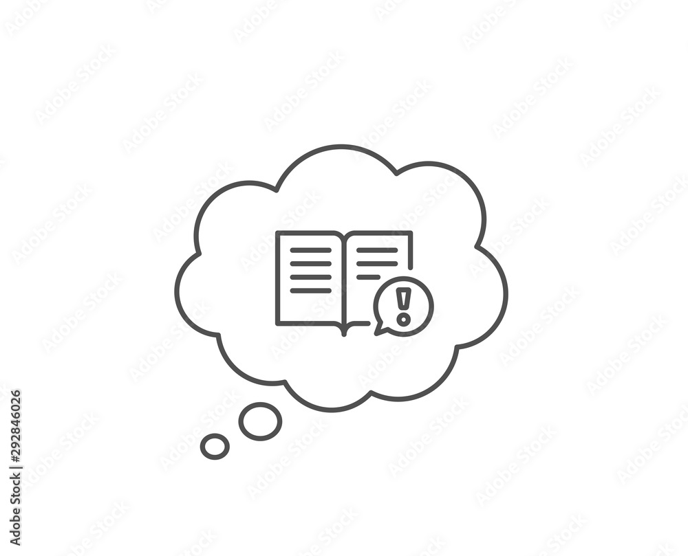 Interesting facts line icon. Chat bubble design. Exclamation mark sign ...