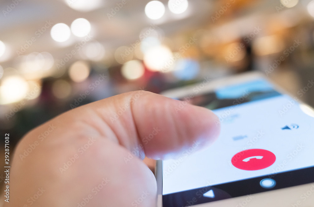 decline phone call button on smartphone Stock Photo | Adobe Stock