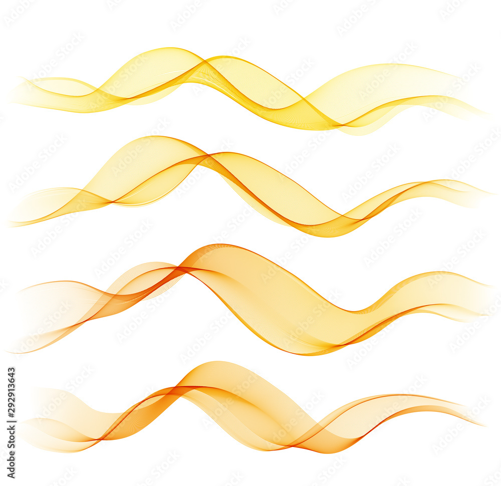 Set of orange abstract wave design element Stock Vector | Adobe Stock