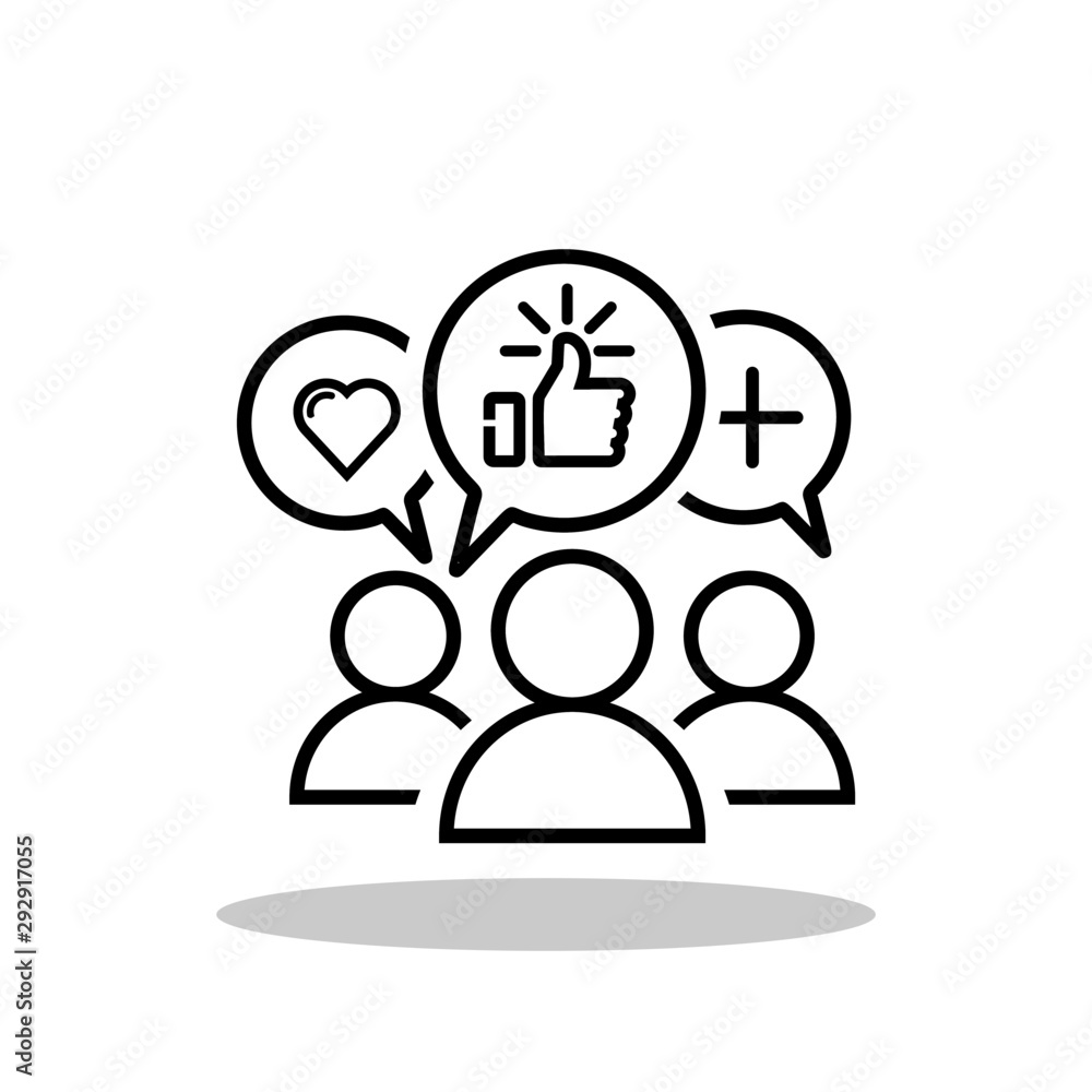 Brand engagement icon in flat style. Social media symbol for your web ...