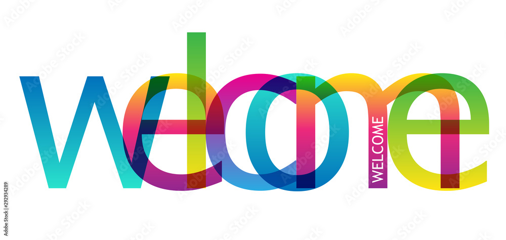 WELCOME bright gradient typography banner Stock Vector | Adobe Stock