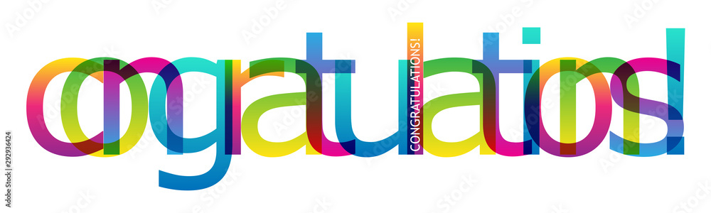 CONGRATULATIONS! bright gradient typography banner Stock Vector | Adobe ...