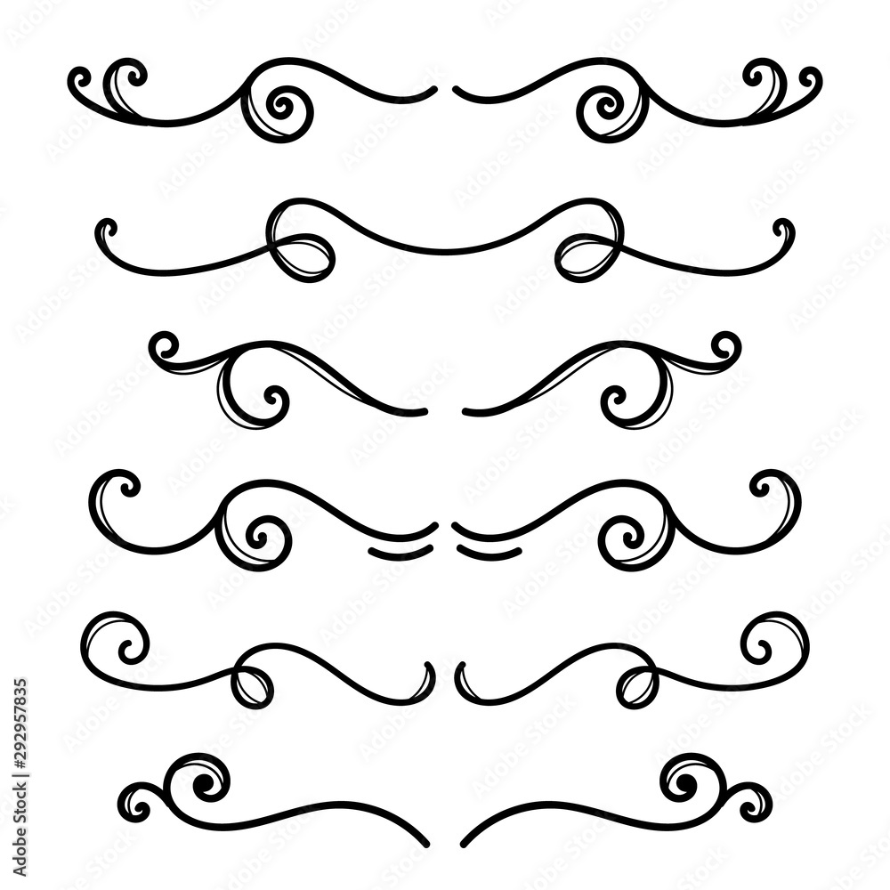 Set of hand drawn text dividers. For poster, card, banner, flyer ...