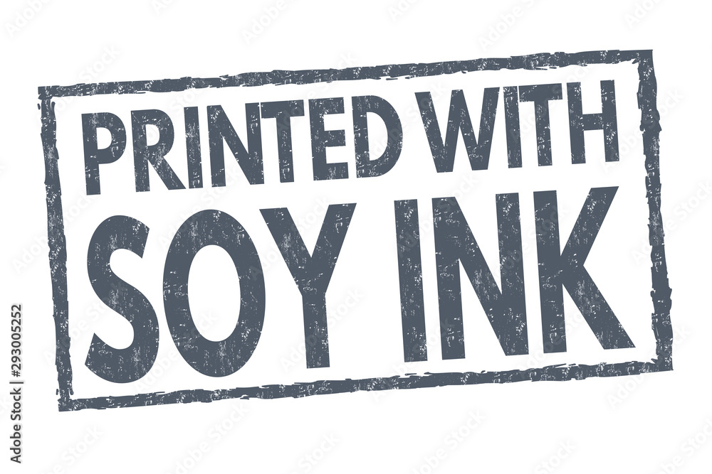 Printed with soy ink sign or stamp Stock Vector | Adobe Stock