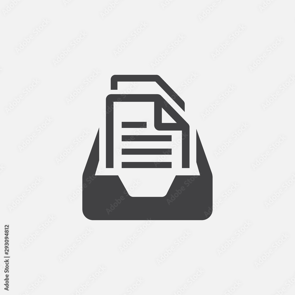 document Folder Icon in trendy flat style isolated on grey background ...