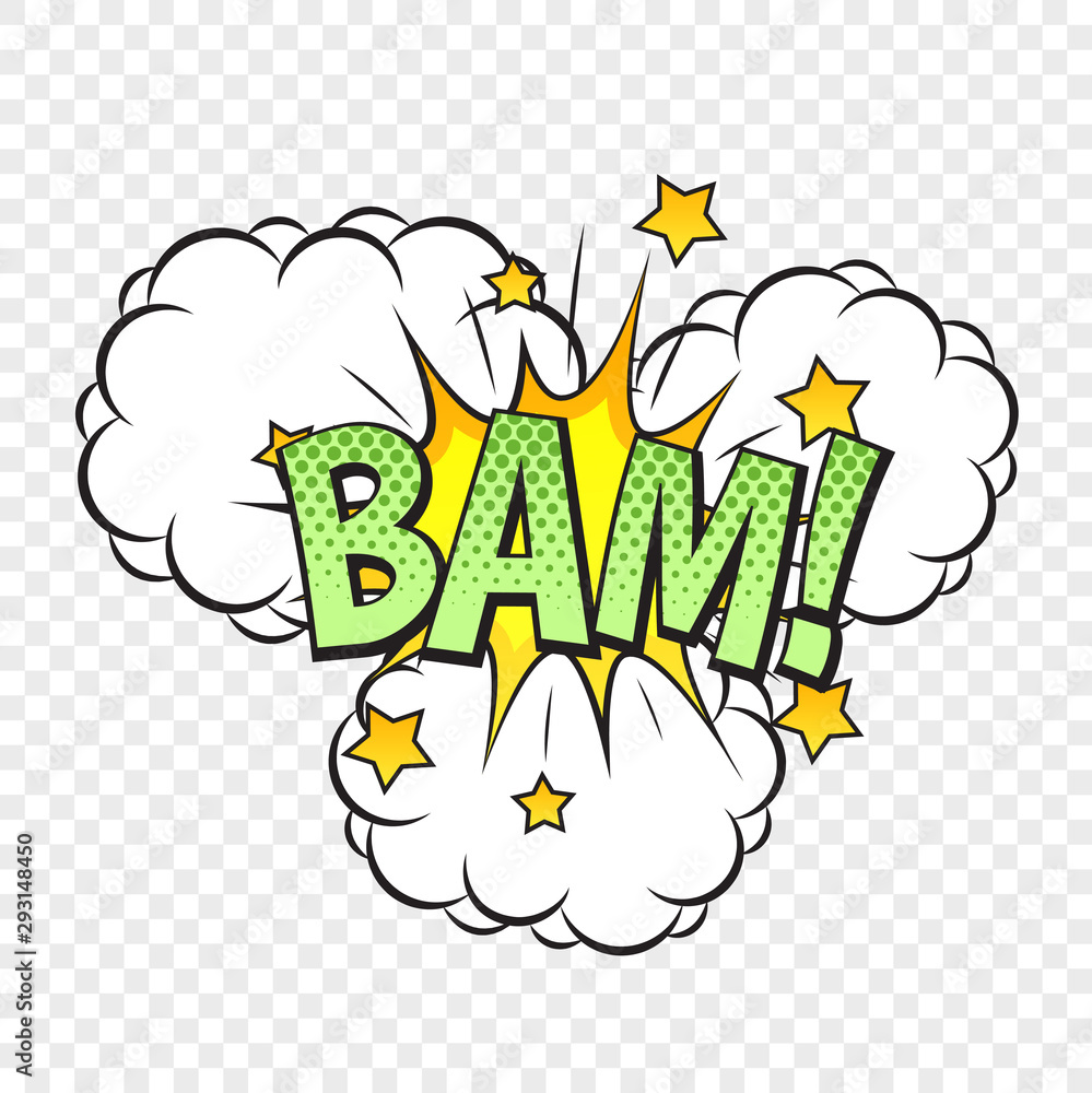 BAM comic style word on the transparent background Stock Vector | Adobe ...