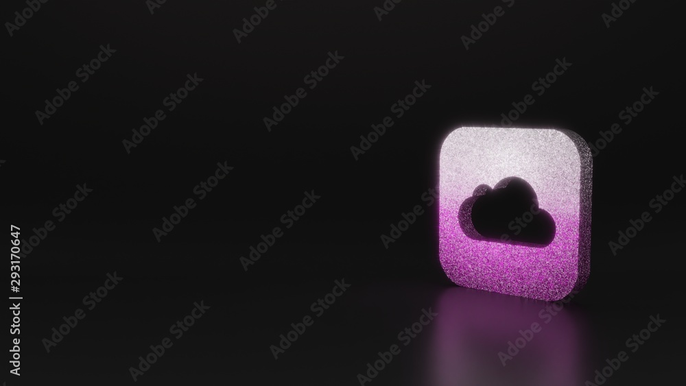 science glitter icon of iCloud drive app icon 3D rendering Stock ...