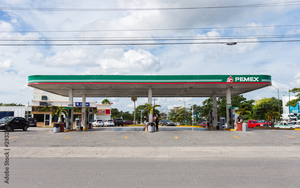 Pemex gasoline station at downtown Stock Photo | Adobe Stock