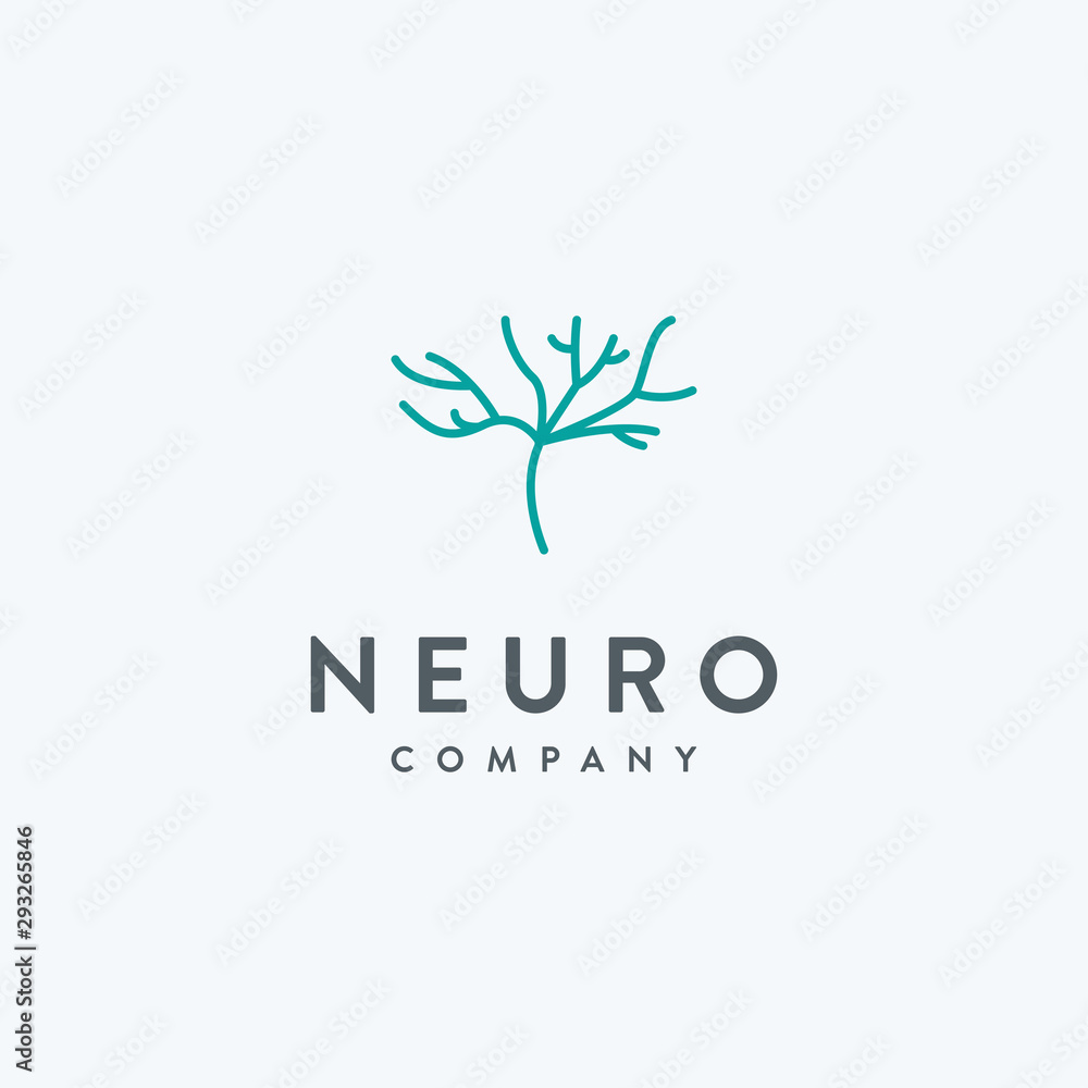 Neuro symbol wiyh line art logo design Stock Vector | Adobe Stock