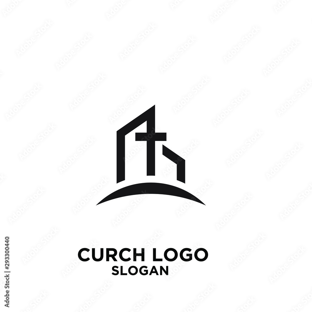church minimal logo icon designs Stock Vector | Adobe Stock