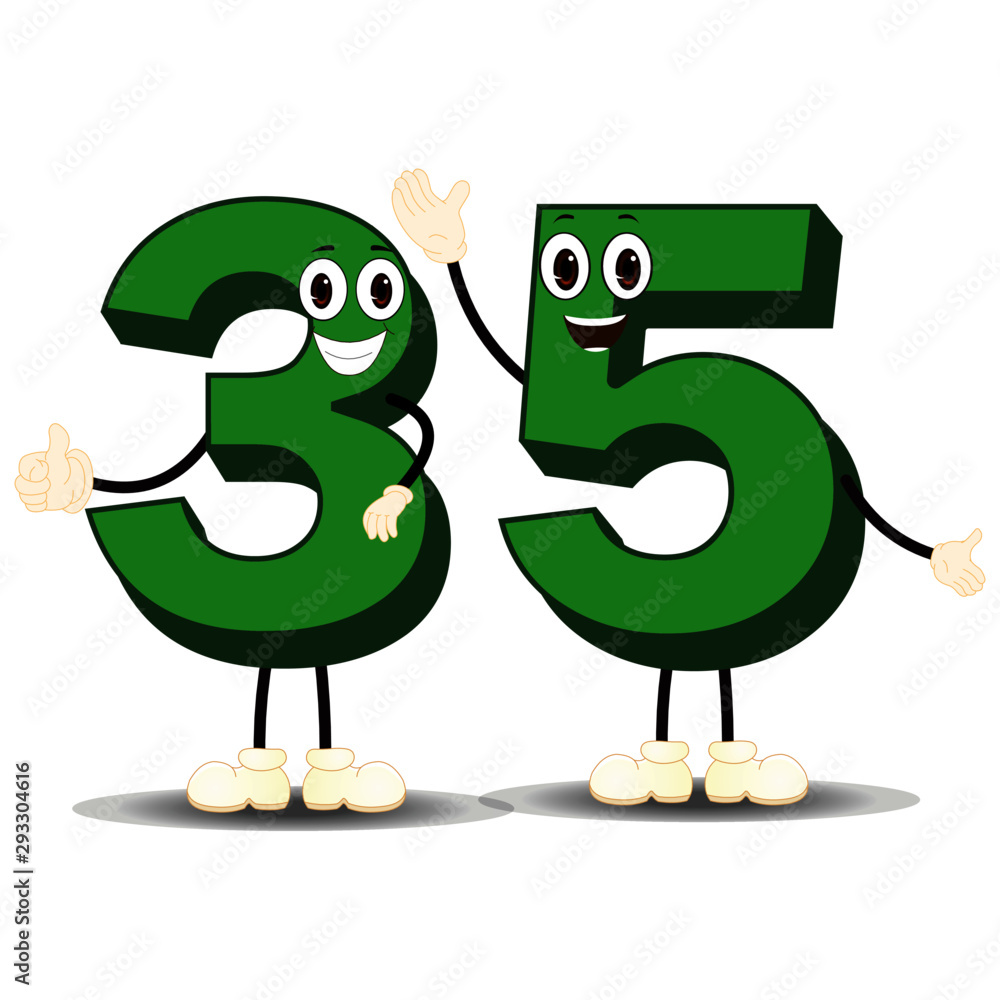 Stock-Vektorgrafik „Number Thirty Five - Cartoon Vector Image“ | Adobe ...