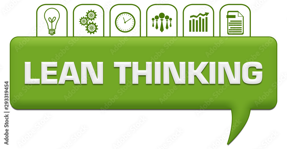 Lean Thinking Green Comment With Symbols On Top Stock Illustration ...