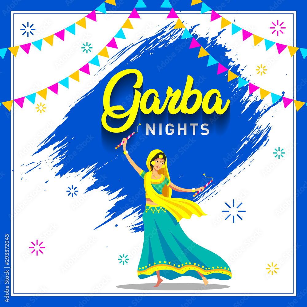 Indian Festival of Navratri Celebration with Garba Nights Logo Design ...