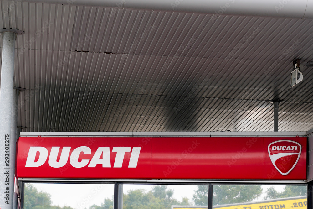 Ducati logo italian motorcycle manufactured store shop sign dealership ...