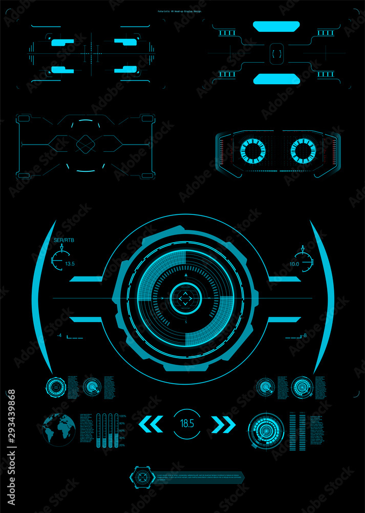 Interface elements HUD, UI, GUI. Vector Callout Titles set. Futuristic ...