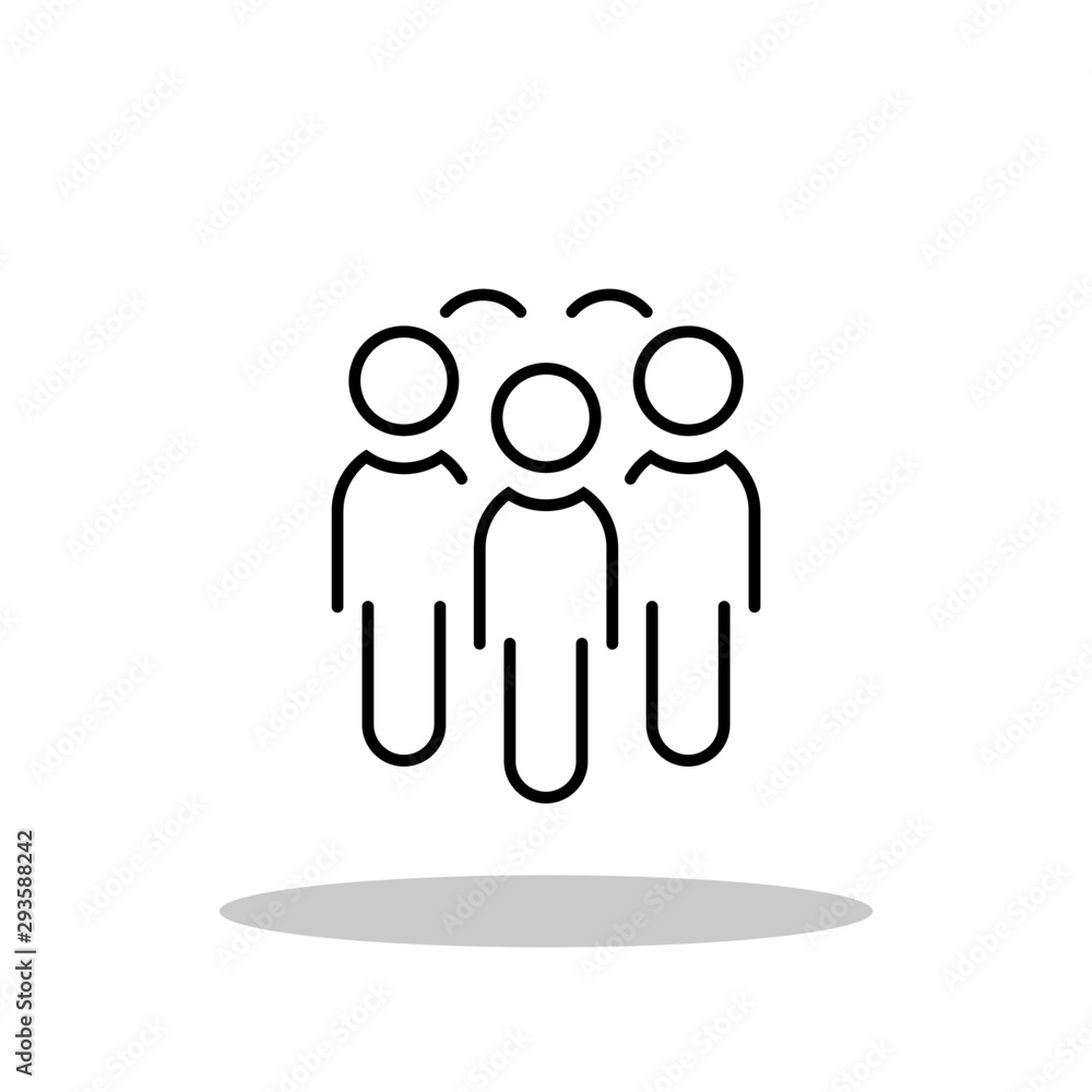 People icon in flat style. Group of people symbol for your web site ...