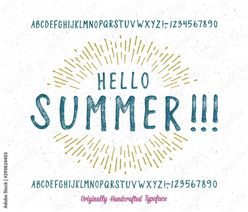 Summer Font. Hand Made Typeface. Custom handwritten surfers alphabet ...