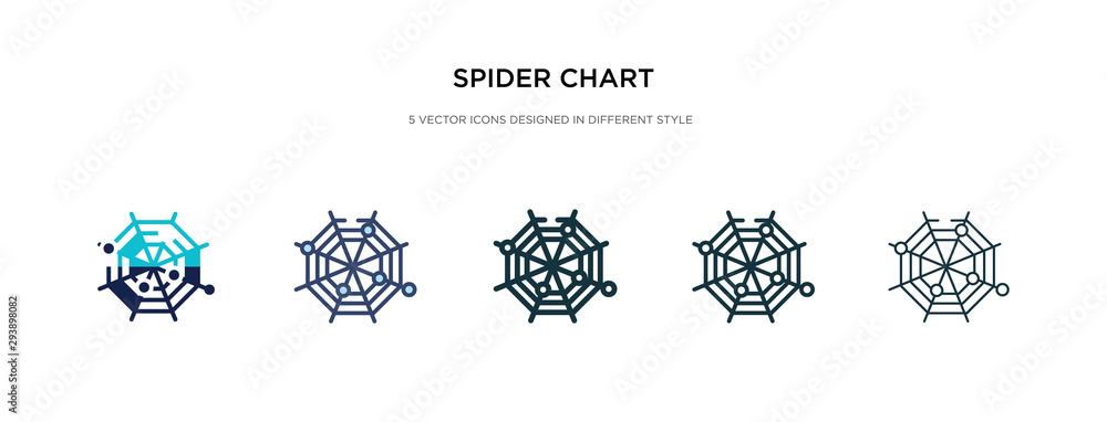 spider chart icon in different style vector illustration. two colored ...