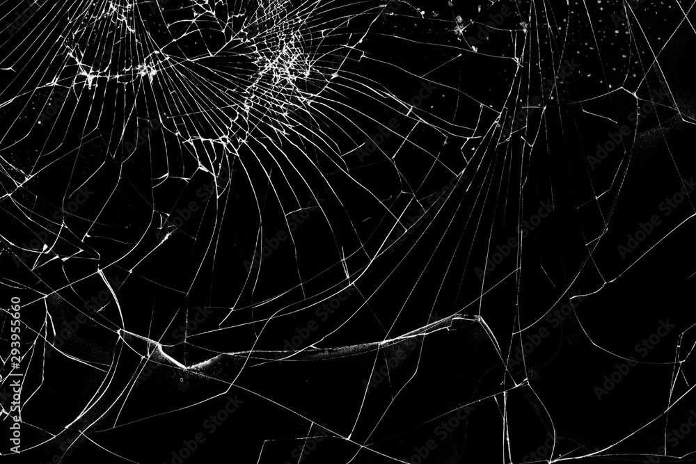 digital Glitch, crystal leak and crack on broken LCD screen, computer ...