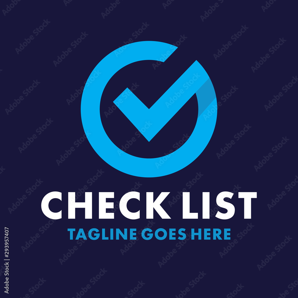 Vector de Stock Check List Logo Design Inspiration | Adobe Stock