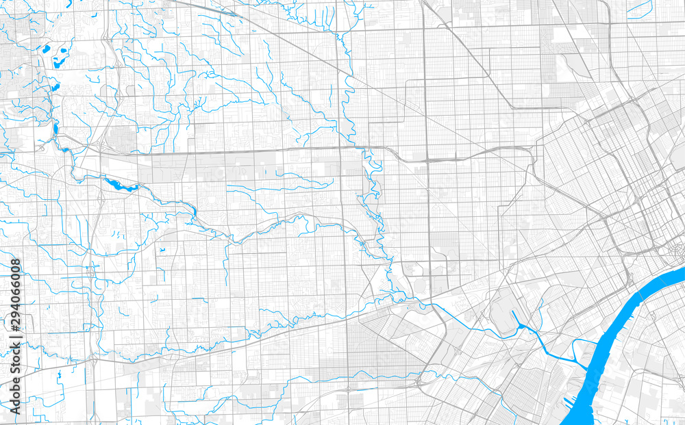 Rich detailed vector map of Dearborn Heights, Michigan, USA Stock ...