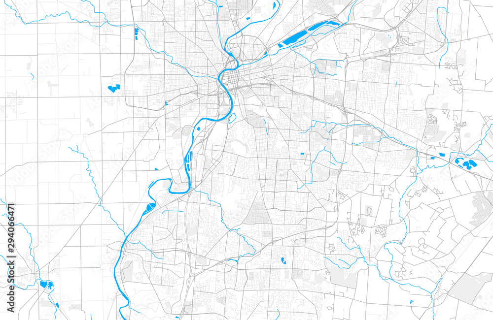 Rich detailed vector map of Kettering, Ohio, USA Stock Vector | Adobe Stock