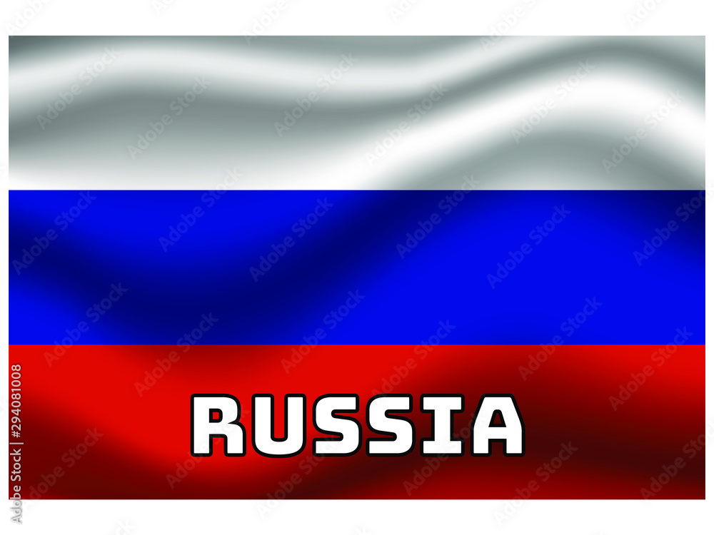 Russia Waving national flag with name of country, for background ...