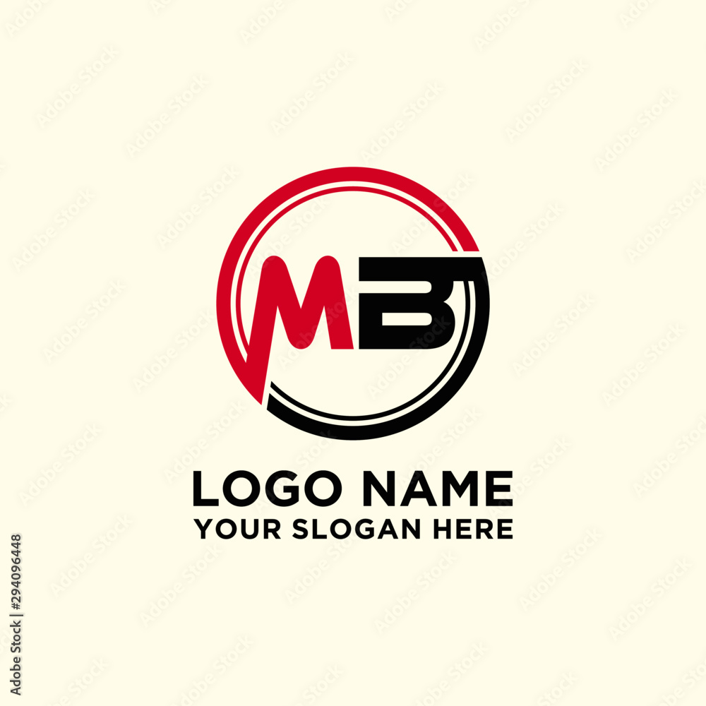 Stock-Vektorgrafik „Circle logo with the letter MB inside. letters ...
