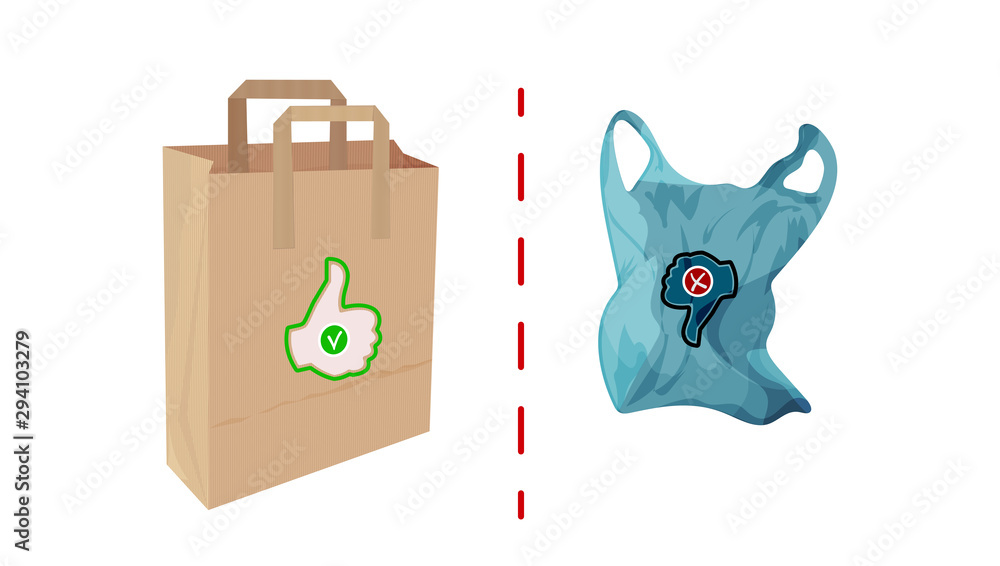 Paper and cellophane bags. Environmental and Waste Management Issues ...
