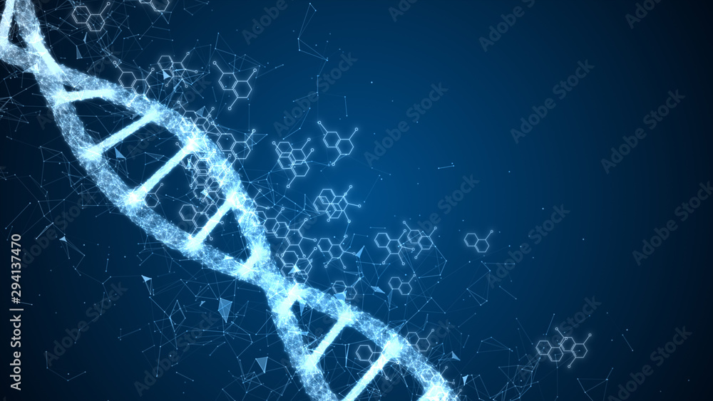 Ilustración de Stock Abstract of digital DNA construction. Science ...