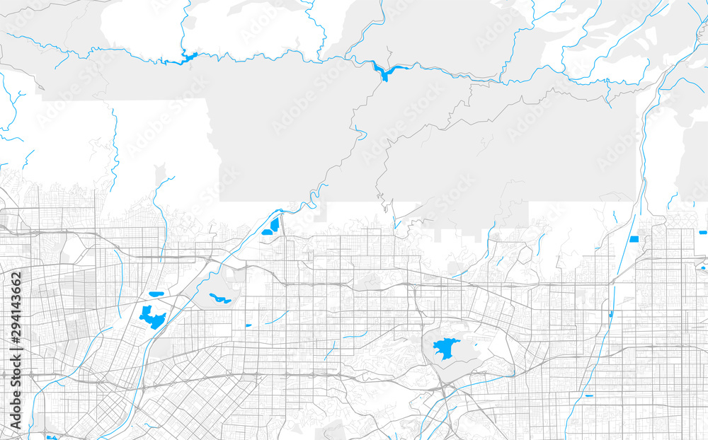Rich detailed vector map of Glendora, California, United States of ...