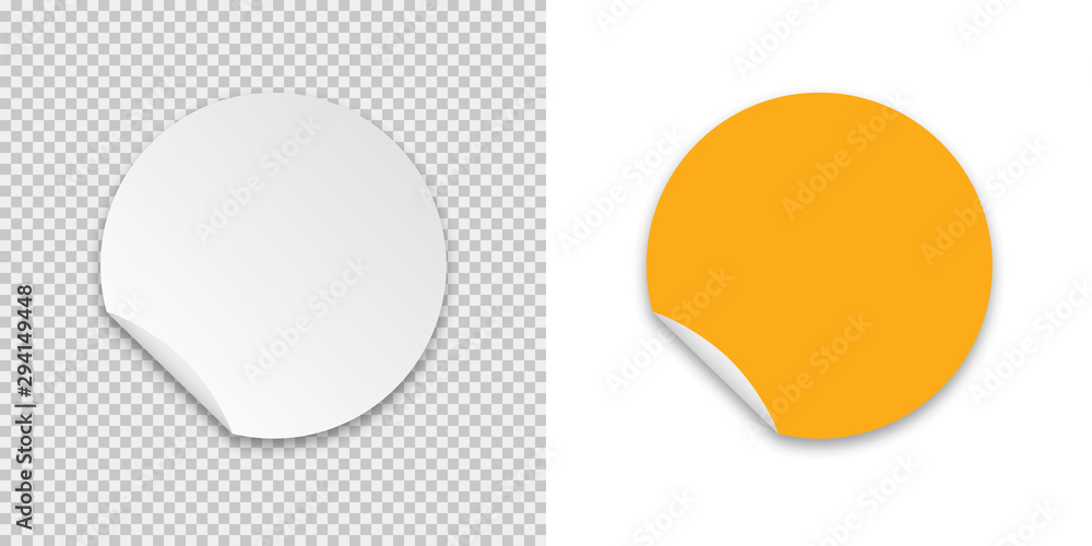 Sticker realistic template with sticker on transparent background ...