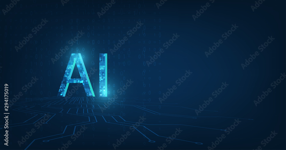 Abstract futuristic digital and technology on dark blue color ...