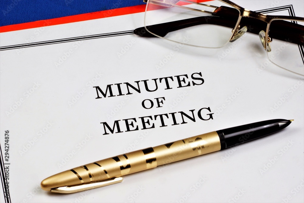 Photo Stock Minutes of the meeting—a document recording the event, fact ...