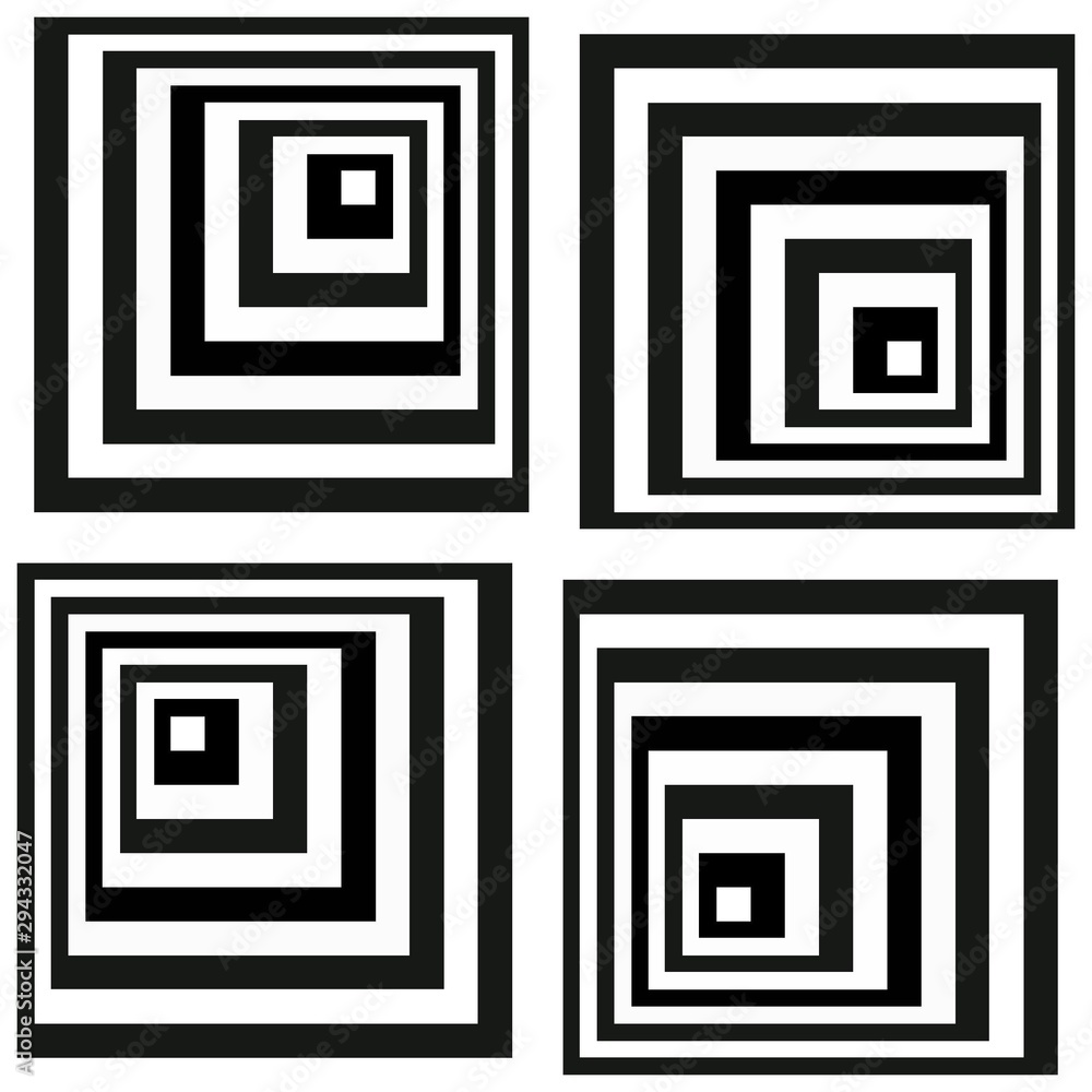 Optical Illusion Black And White Square