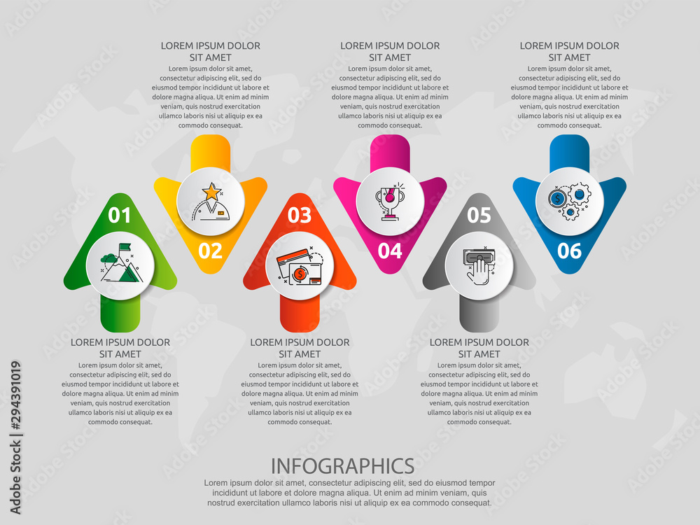Image vectorielle Stock Vector infographic 3D template circles for six ...