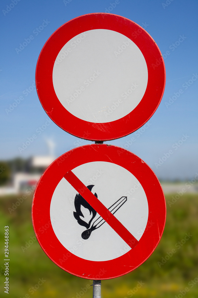 No smoking, No open flame; Fire, open ignition source and smoking ...