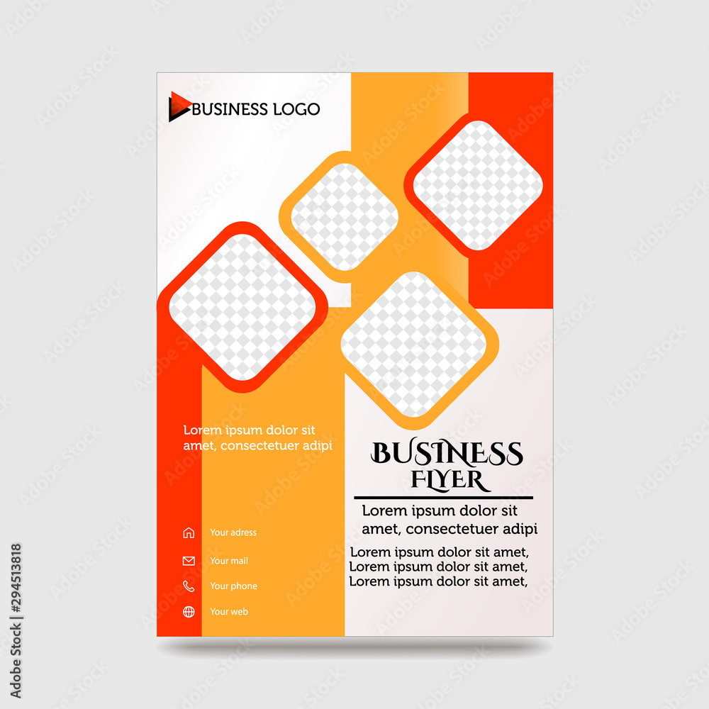Orange Flyer Template Layout Design. Corporate Business Flyer, Brochure ...
