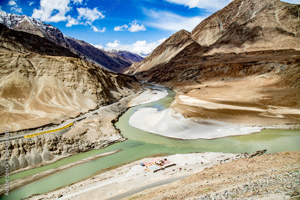 Panorama view of Indus valley,Lah, India. Indus Valley is the largest ...